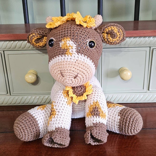 Crochet Sunflower Cow Amigurumi Pattern PDF - Etsy