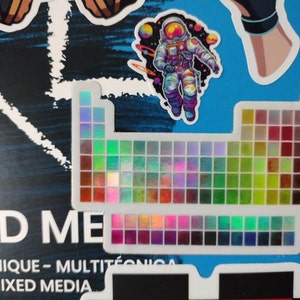 Sticker // Vinyl Holographic Periodic Table, Science Art 3 Inches ...