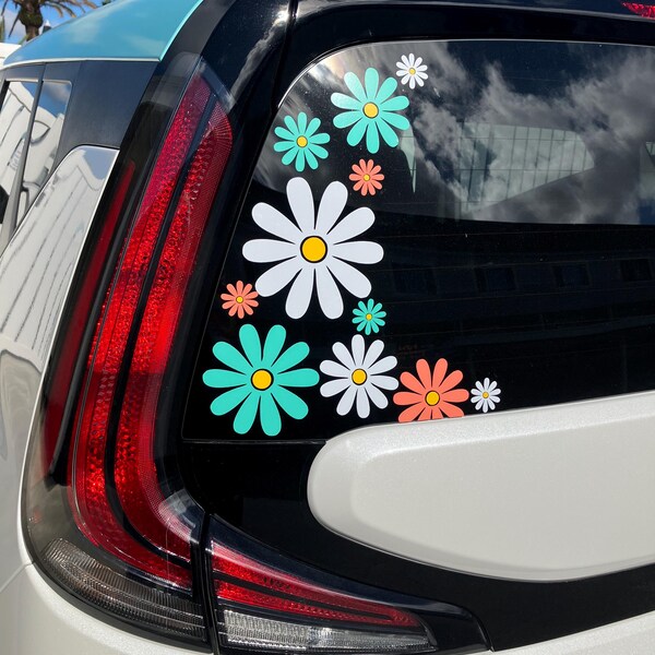 Holographic Decal Set of 14/ Holographic Flower Decal Hippie Car Decal ...