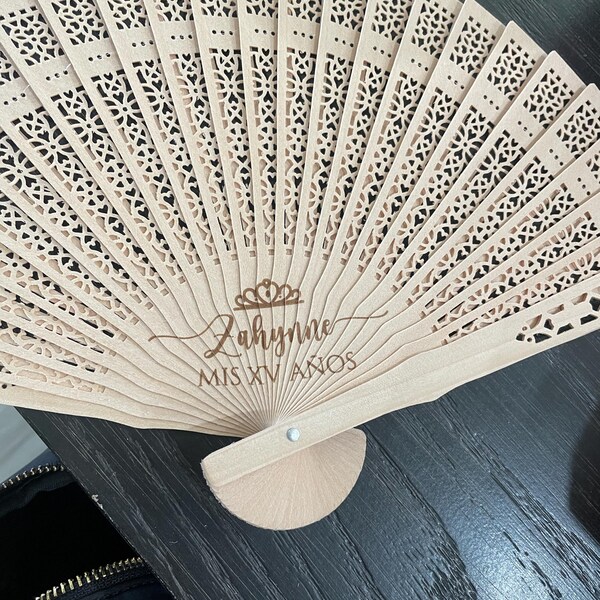 Personalized Fan Favors for Quinceañera/wooden Fans for Sweet 16 Gifts ...