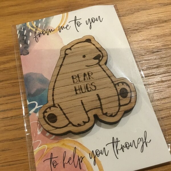 Bear Hugs Pocket Hug Token, Wooden Token, Thank You Gift - Etsy