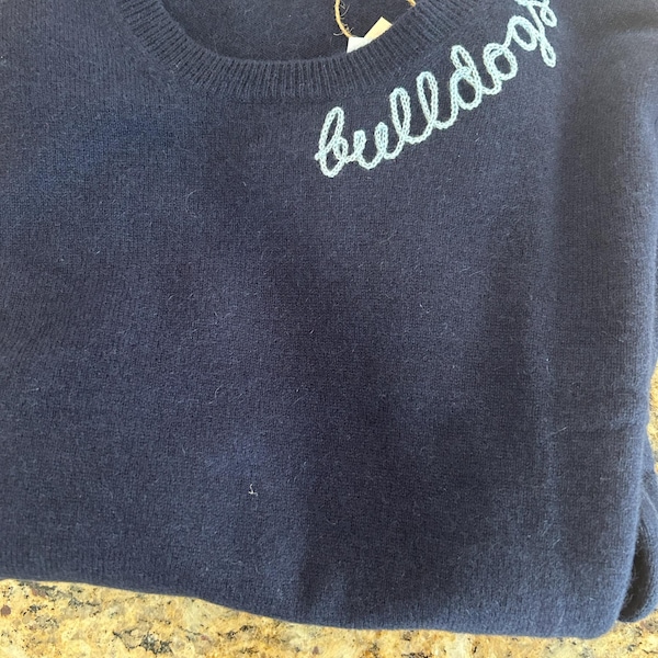 Customized Embroidered Cashmere Sweater for Women, Fall Clothing ...