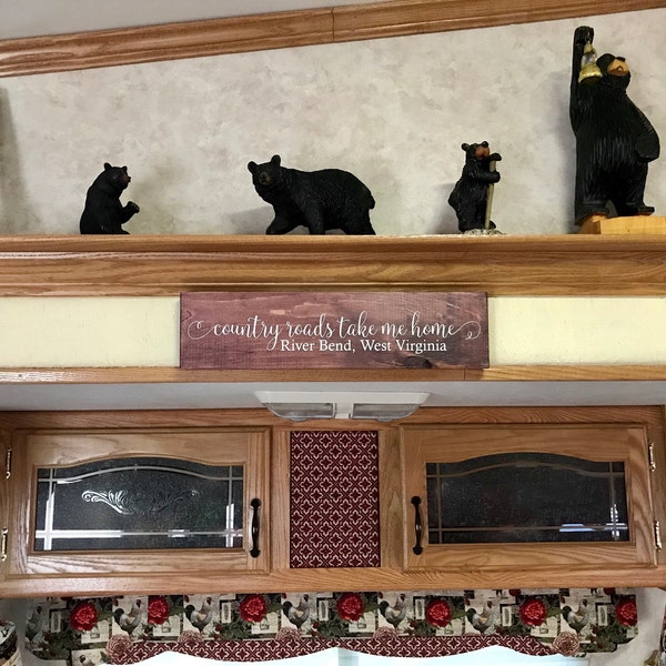 Customized "country Roads Take Me Home" Rustic Wood Sign / Farmhouse ...