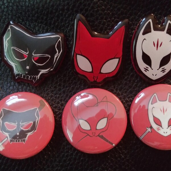 Persona 5 Phantom Thief Masks Red Epoxy Acrylic Pins - Etsy