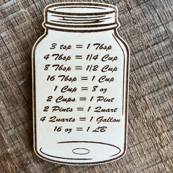 Kitchen Conversion Guide Fridge Magnet - Digital SVG File - Laser Cut ...