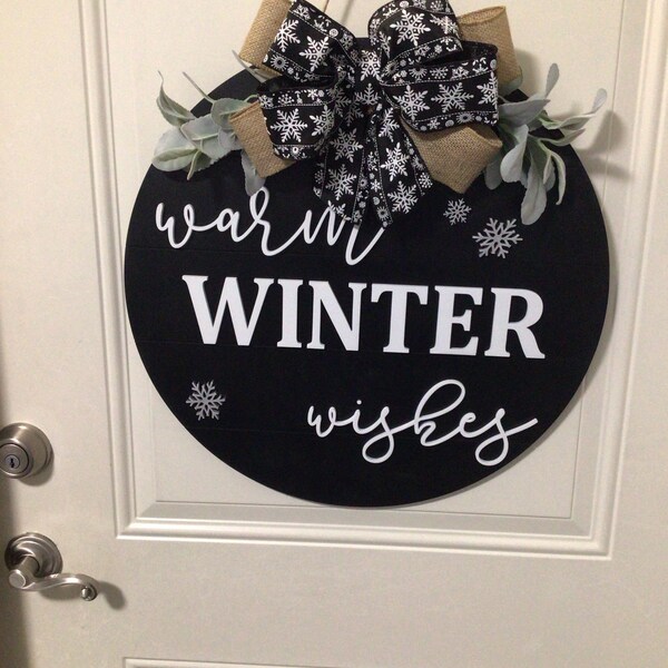 Winter Wreath| Front Door Hanger |let It Snow|personalized |door Wreath ...