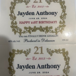 Custom 50th Birthday Wine Label/50th Birthday Gift/personalized FIFTY ...