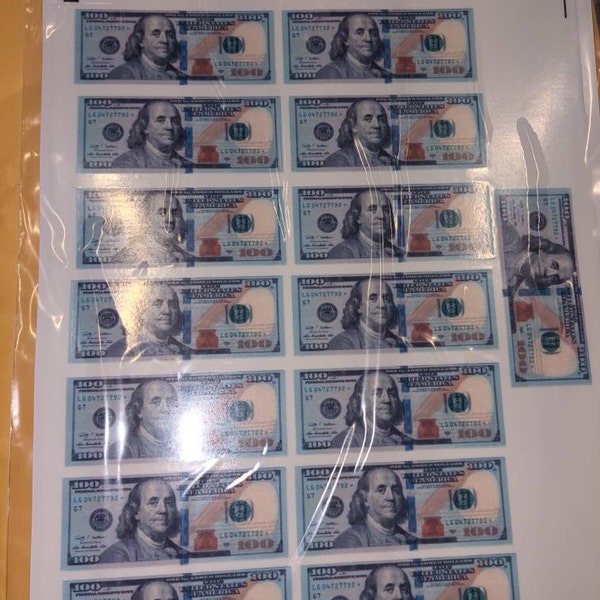 Edible 100 Dollar Bill Cake Toppers - Etsy