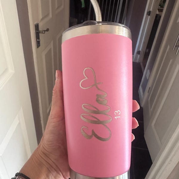 Personalized 20oz Engraved Tumbler, Custom Name Travel Mug, Stainless ...