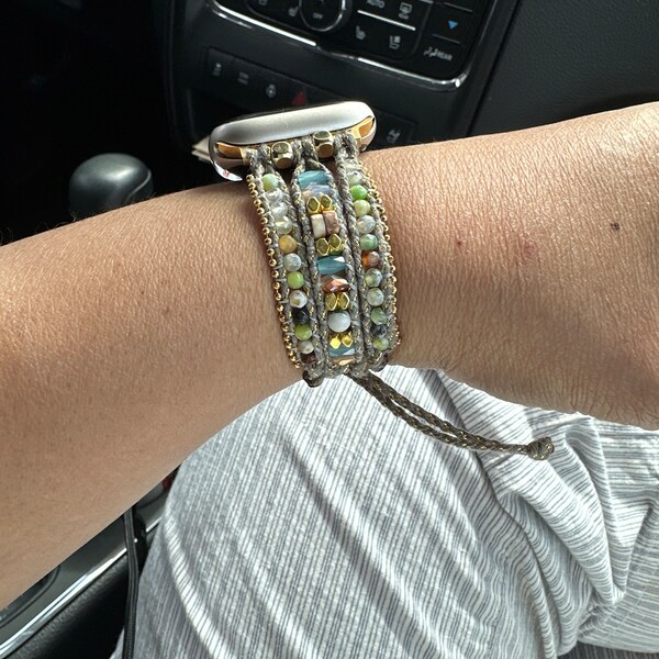 Colorful Imperial Stone Beaded Apple Elastic Cord Strap, Adjustable ...