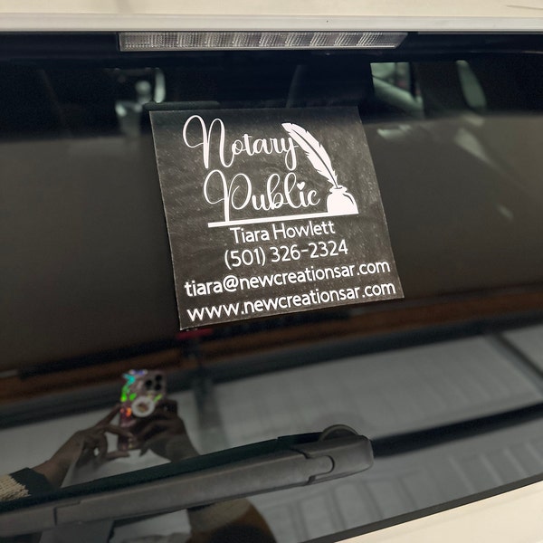 Mobile Notary Public Decal| Decals for Notaries| Professional Car ...