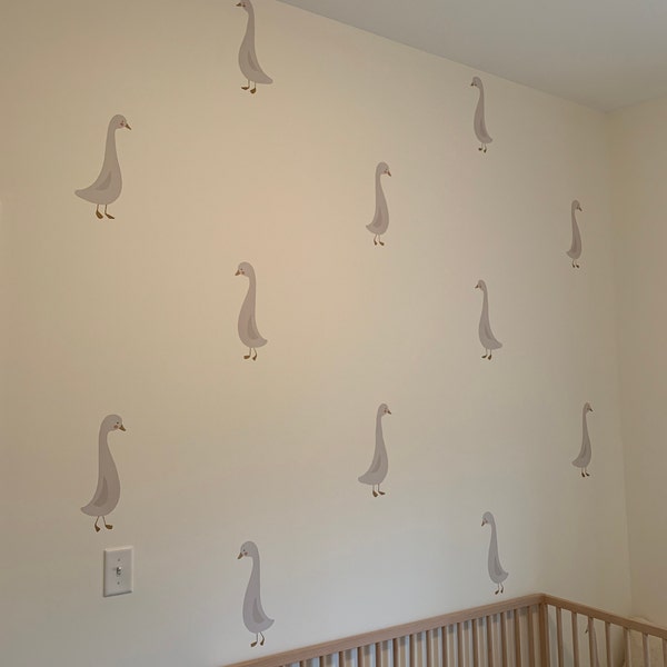 Cute Geese Wall Decals, Duck Decals, Neutral Nursery, Baby Animals ...