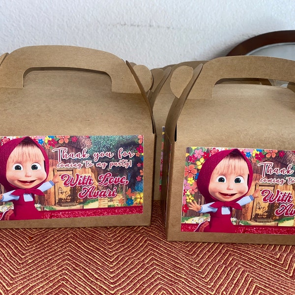 Masha and the Bear Favor Box - Masha and the Bear Favor Box Label ...