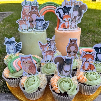 PRINTABLE Woodland Animals Centerpieces Woodland Cutouts Woodland Cake ...