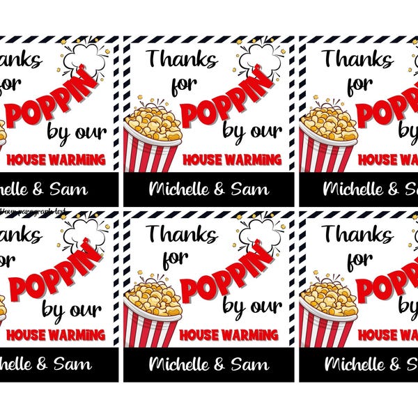 Thank You for Poppin by the Open House Realtor Tags, Realtor Popcorn ...