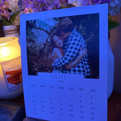 Personalized Photo Calendar, Desktop Calendar, Wood Stand Calendar ...