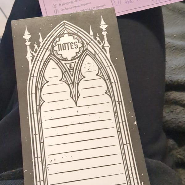 Gothic Notepad Gothic Arch - Stationery Dark Academia Notepad Dark ...