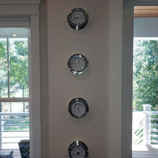 3lb 1.4kg Tide Clock Barometer FREE Shipping 116 Mm 4.56in Brass Tide ...