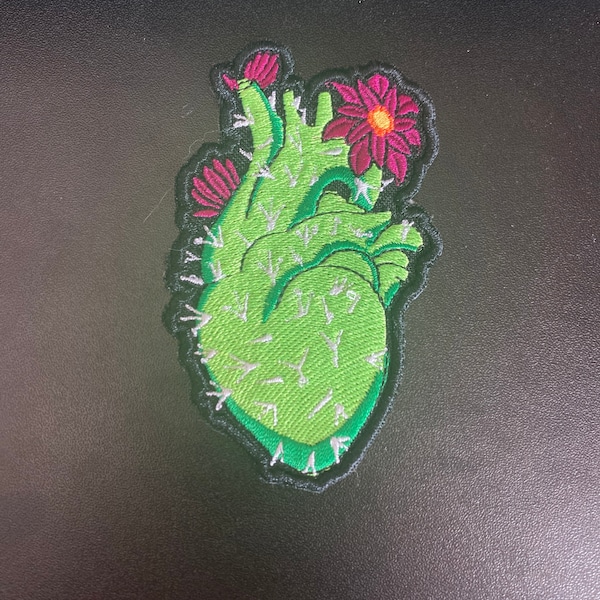 Mexican Sacred Cactus Nopal Heart Charm Religious Mexico Sew on Patch ...