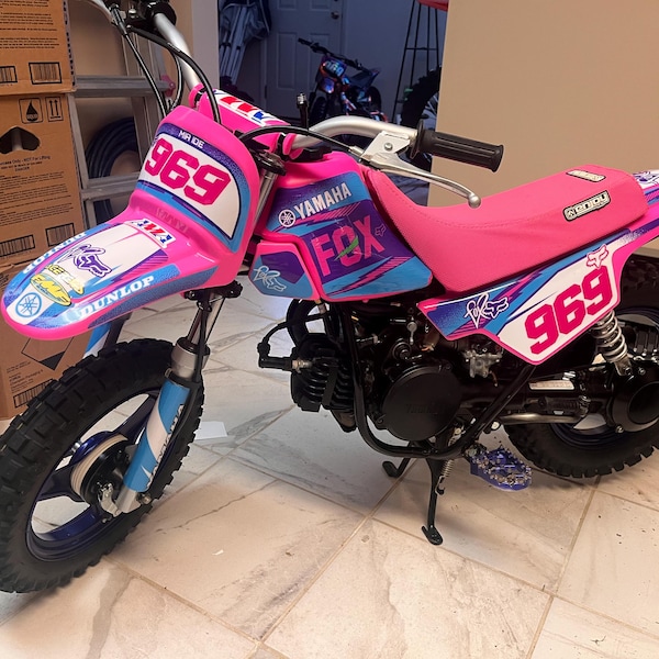 YAMAHA PW50 Graphics Full Kit 1985 - 2023 Pink Blue, Mini# Plates ...