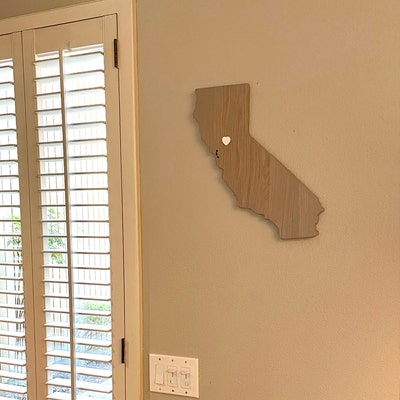 California State Shape Wood Sign Cutout Wall Art. Modern Rustic ...
