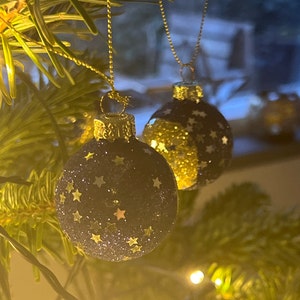 Set of 5 Phases of the Moon Mini Baubles Christmas Tree Decorations ...