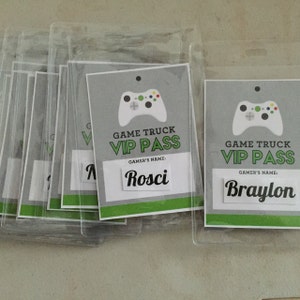 Video Game Party VIP Pass Printable Video Game VIP Pass Gamer VIP Badge ...