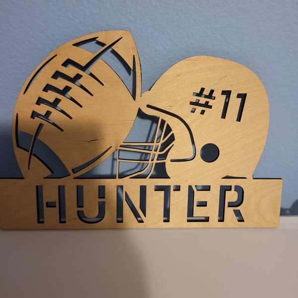 Football Sign, Custom Metal Sign, Metal Name Sign, Football Name Sign ...