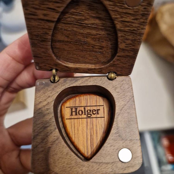 Custom Wooden Guitar Picks Box,personalized Guitar Pick Holder Storage ...