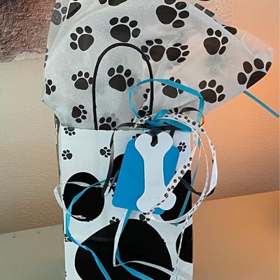 Rainbow Paw Print Party Favor Boxes for Dog Birthday Party, Puppy ...
