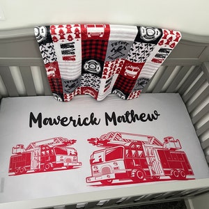 Firefighter Baby Bedding, Boy Crib Bedding Set, Firefighter Nursery ...