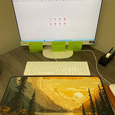 Majestic Mountain Sunset Desk Mat Serene Nature Landscape, Calming ...