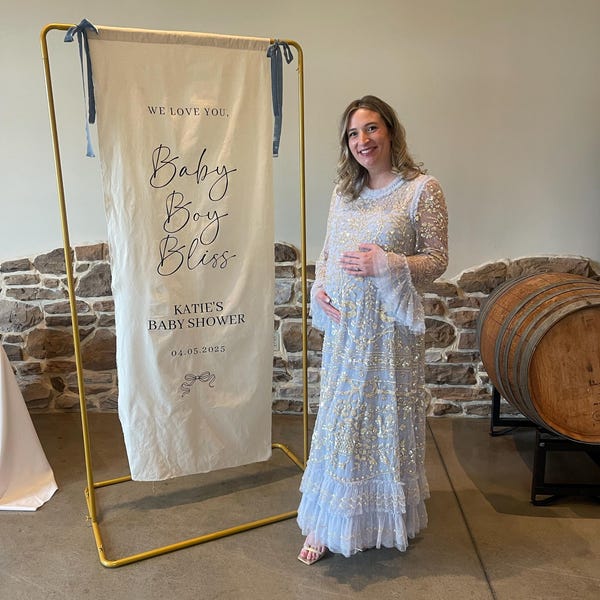 Custom Baby Shower Sign, Fabric Baby Shower Sign, Hello Baby Sign, Baby ...