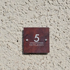 House Number Sign Printed Rust Effect Address Signage Rusty Effect ...