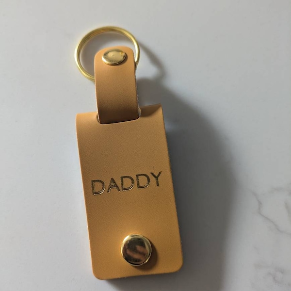 Personalised Daddy Photo Keyring / Vegan Leather Photo Keychain ...