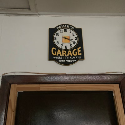 Man Cave Garage Clock Personalized, Custom Garage Clocks, Garage Décor ...