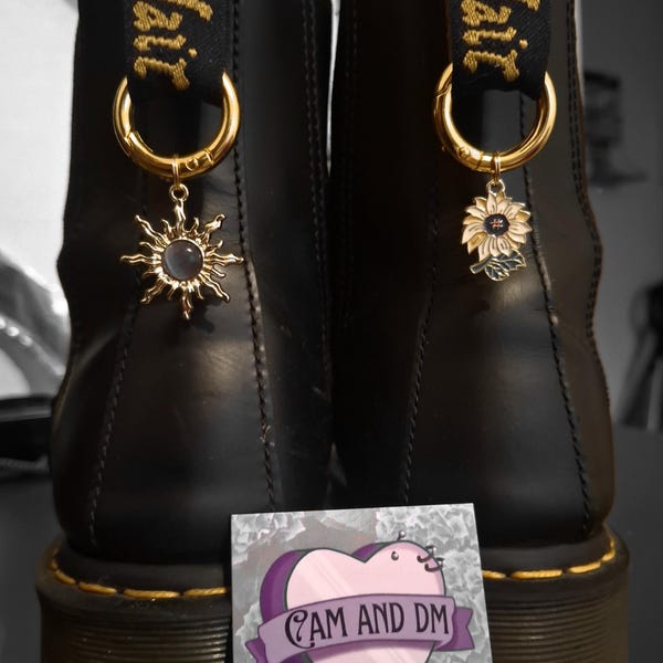 Goth Heart Charm - Shoes Charm - Boot Charms (dr Martens Style) Grunge ...