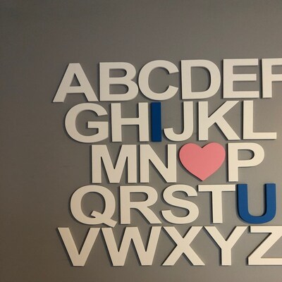 Wooden Alphabet Set, Nursery Wall Letters, Alphabet Wall Art, Wooden ...