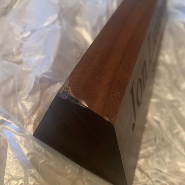 Desk Name Plate, Custom Name Wedge, Personalized Wood Desk Name ...