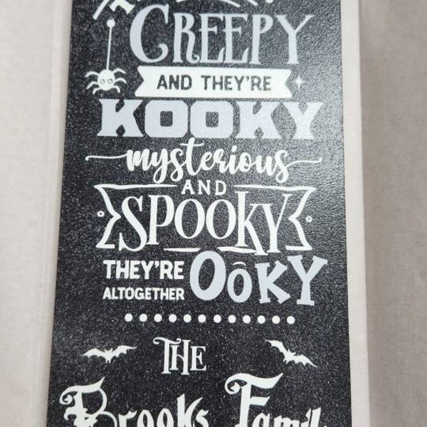 Custom Name Addams Family Sign. - Etsy