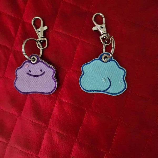 Calcifer Embroidered Tag Keychain Jet Tag Keyring Happy Fire Bacon With ...