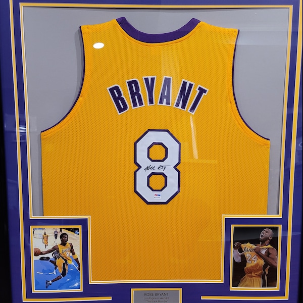 Kobe Bryant Autographed Signed Framed Los Angeles Lakers Jersey PSA - Etsy
