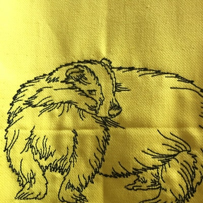 Linework Badger Machine Embroidery Design Pattern Three Sizes Included ...