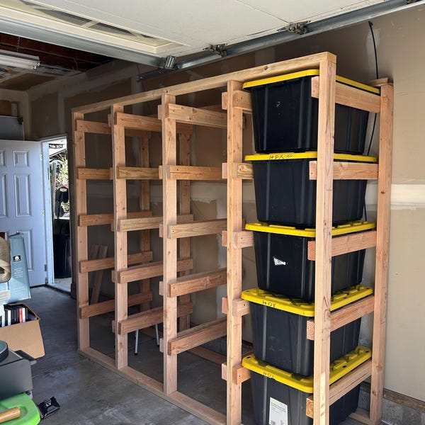 27 Gallon Tote Rack Plans, Custom Rack Configurator, Tote Garage ...