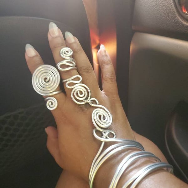 Wire Harness Bracelet, Wire Wrapped Handpiece, Wire Bracelet, Cuff ...