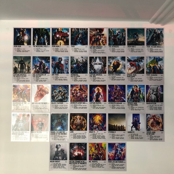 Marvel MCU Mini Poster Prints, Movies and TV Shows 6x4inch, physical ...