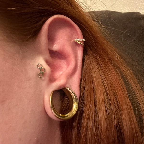 Waterproof-double Helix Hoop Sterling Silver Earring, Helix Piercing ...