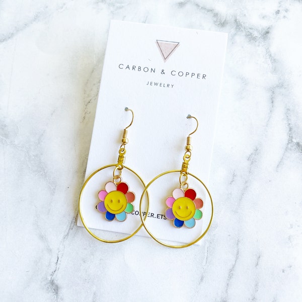 Smiley Face Flower Charms, Rainbow Charms, Charm Bracelets, Jewelry ...