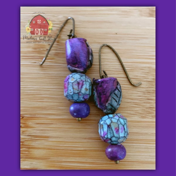 Handmade Polymer Clay Beads 9 Rustic Primitive Beads Cat Bead Neutral ...