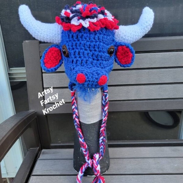 Buffalo Hat Pdf PATTERN, 1 Year to Adult, Bison Hat With Horns to ...